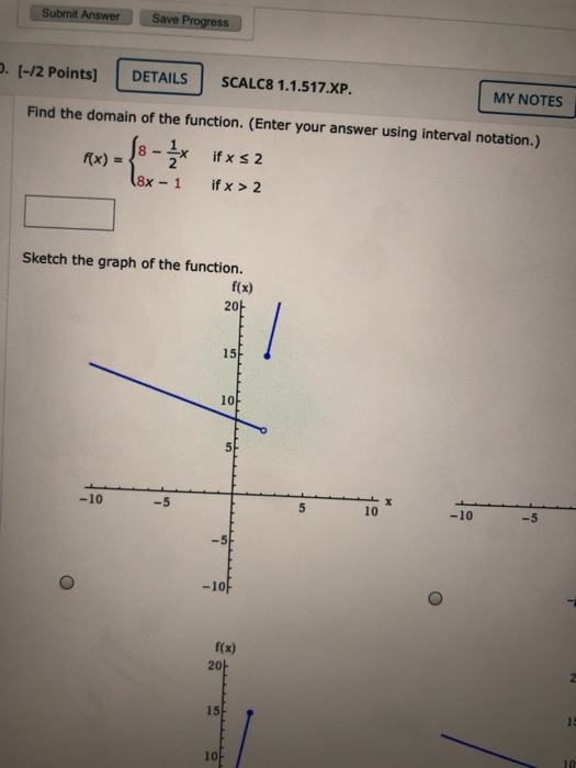 Solved Submit Answer Save Progress . (-12 points) DETAILS | Chegg.com