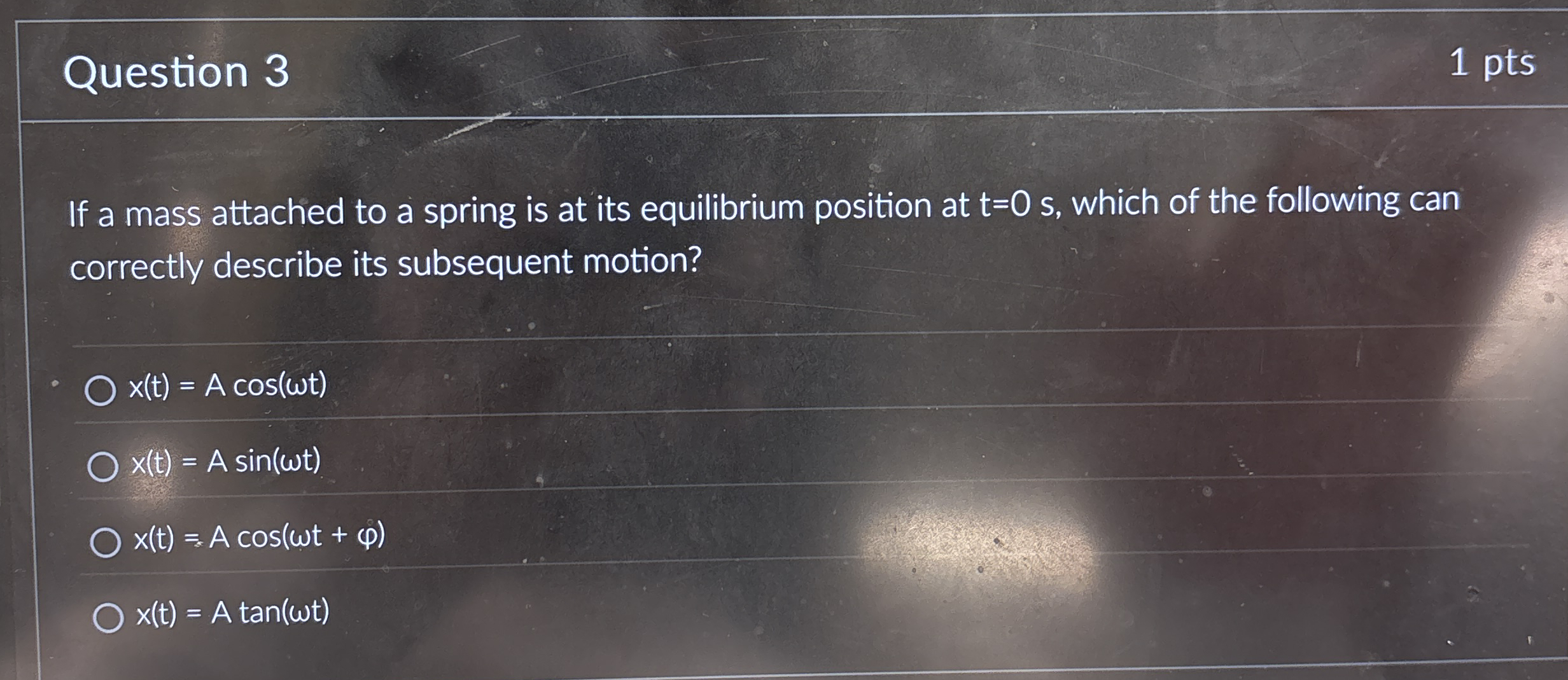 High Quality SOLUTION Question 31 ﻿ptsIf a mass attached to a spring is at | Chegg.com