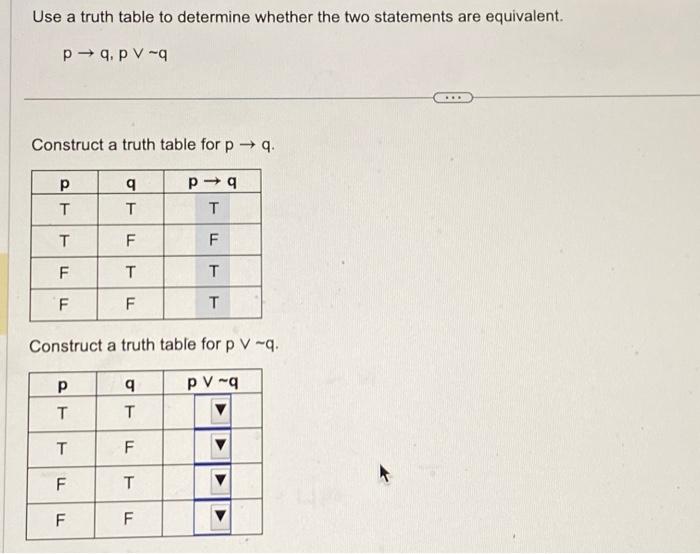 Solved Use a truth table to determine whether the two | Chegg.com