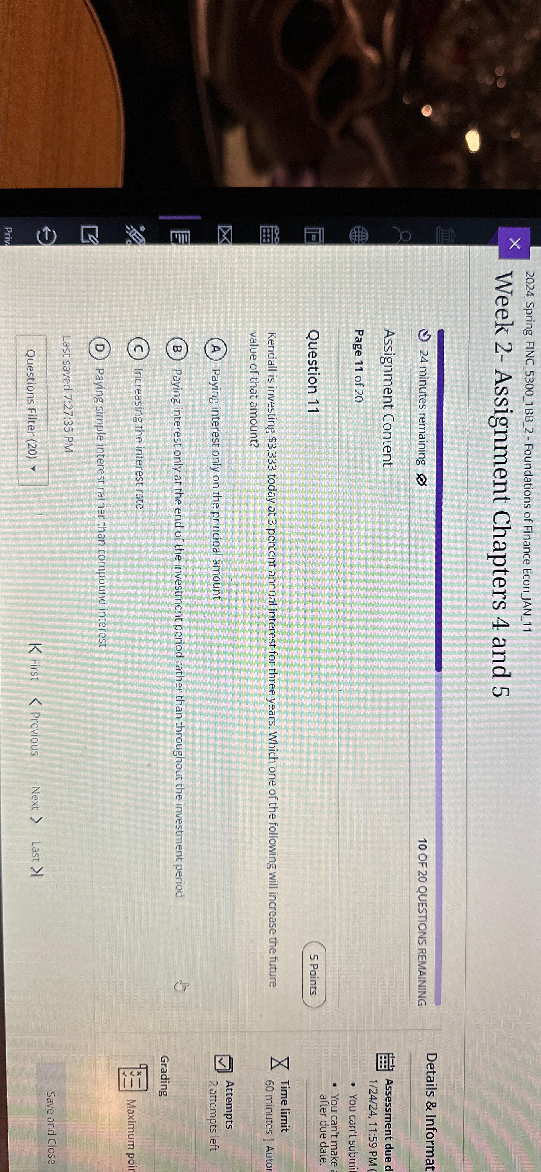 Solved 2024_Spring_FINC_5300_1BB_2 - ﻿Foundations of Finance | Chegg.com