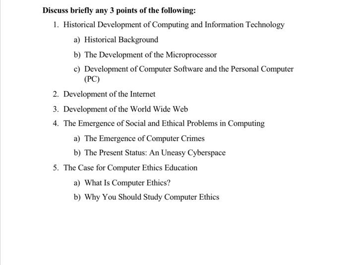 Solved 1. Historical Development of Computing and | Chegg.com