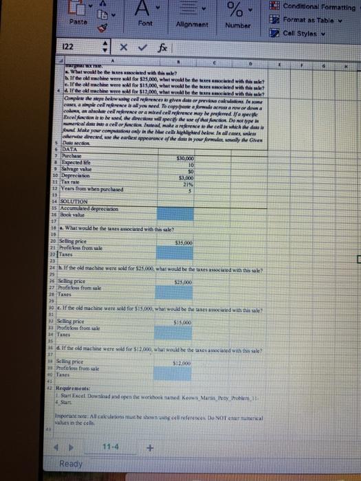 Α: % Pasto Conditional Formatting Format as Table Cal | Chegg.com