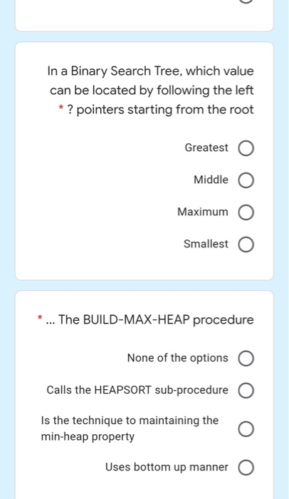 Solved In a Binary Search Tree, which value can be located | Chegg.com