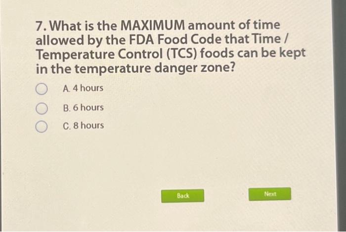 Solved 7. What is the MAXIMUM amount of time allowed by the | Chegg.com