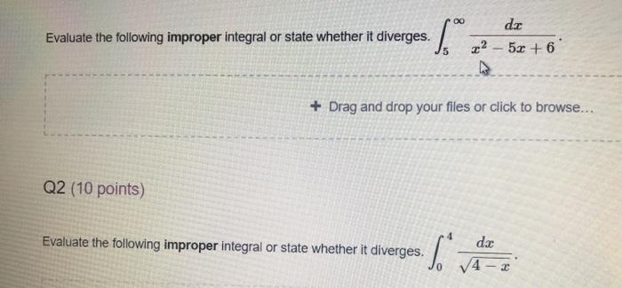 Solved 00 Evaluate The Following Improper Integral Or State Chegg