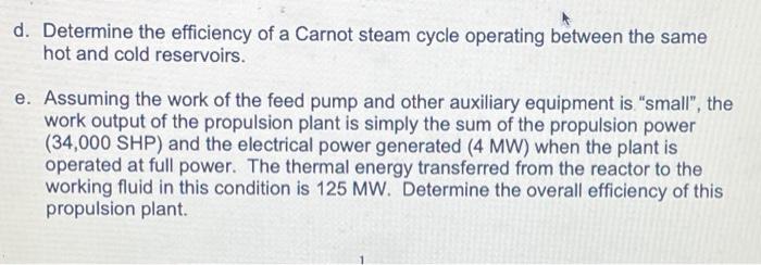 Solved The steam cycle of a marine nuclear propulsion plant | Chegg.com