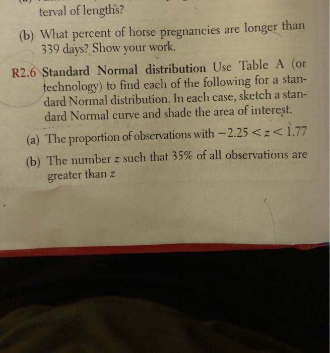 Solved terval of lengths? (b) What percent of horse | Chegg.com