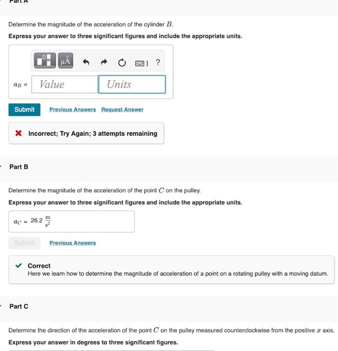 Solved The center of the pulley is being lifted vertically | Chegg.com