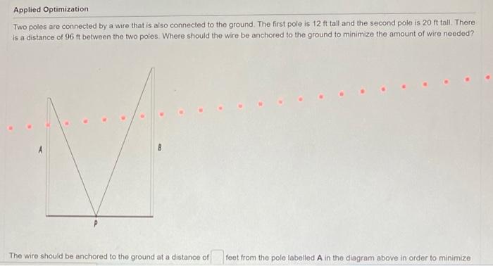 Solved Applied Optimization Two poles are connected by a | Chegg.com