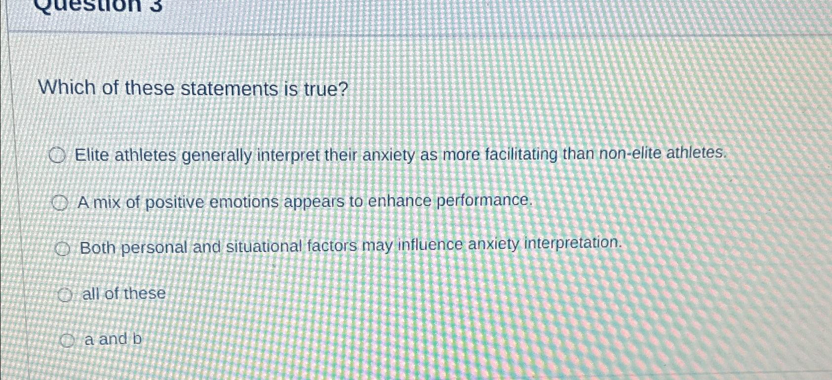Solved Which of these statements is true?Elite athletes | Chegg.com