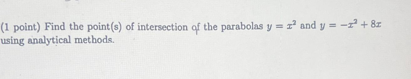 Solved Find the point(s) ﻿of intersection of the parabolas | Chegg.com
