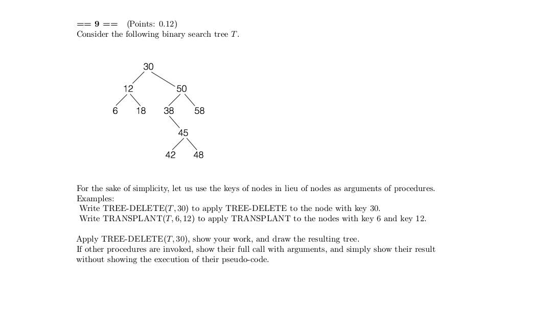 Solved ==9== (Points: 0.12) Consider the following binary | Chegg.com
