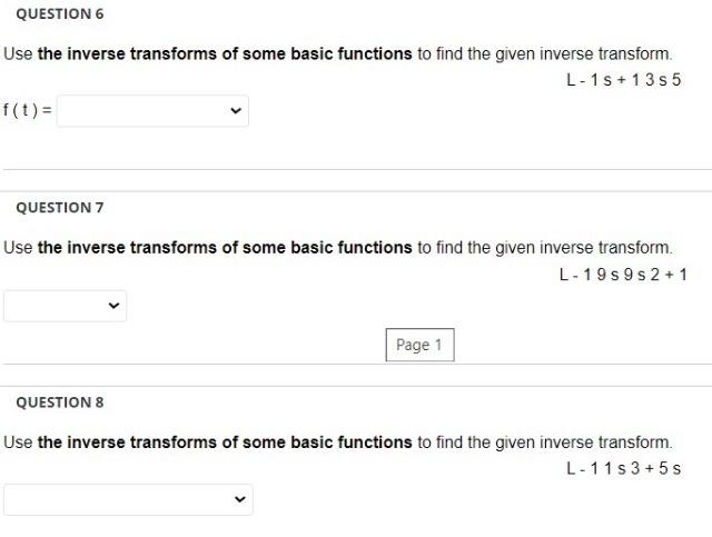 Solved QUESTION 6 Use the inverse transforms of some basic | Chegg.com