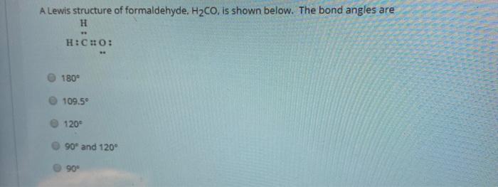Solved A Lewis structure of formaldehyde. H2co, is shown | Chegg.com