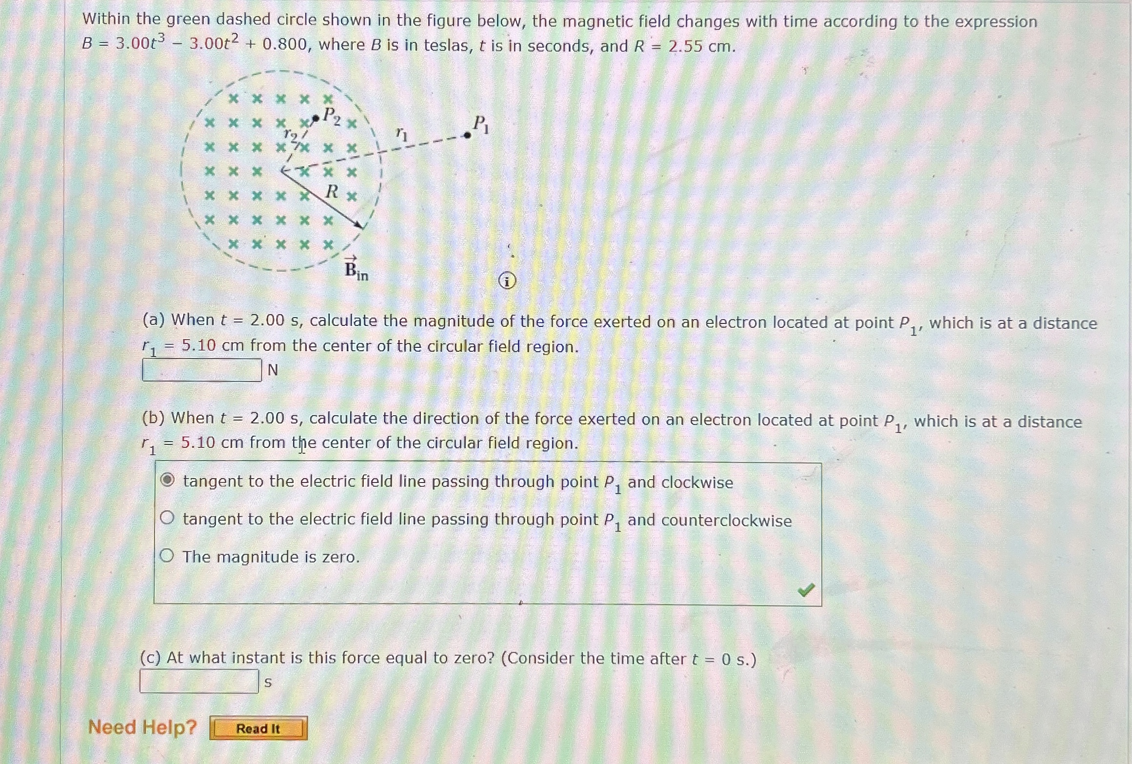 Solved Within the green dashed circle shown in the figure | Chegg.com