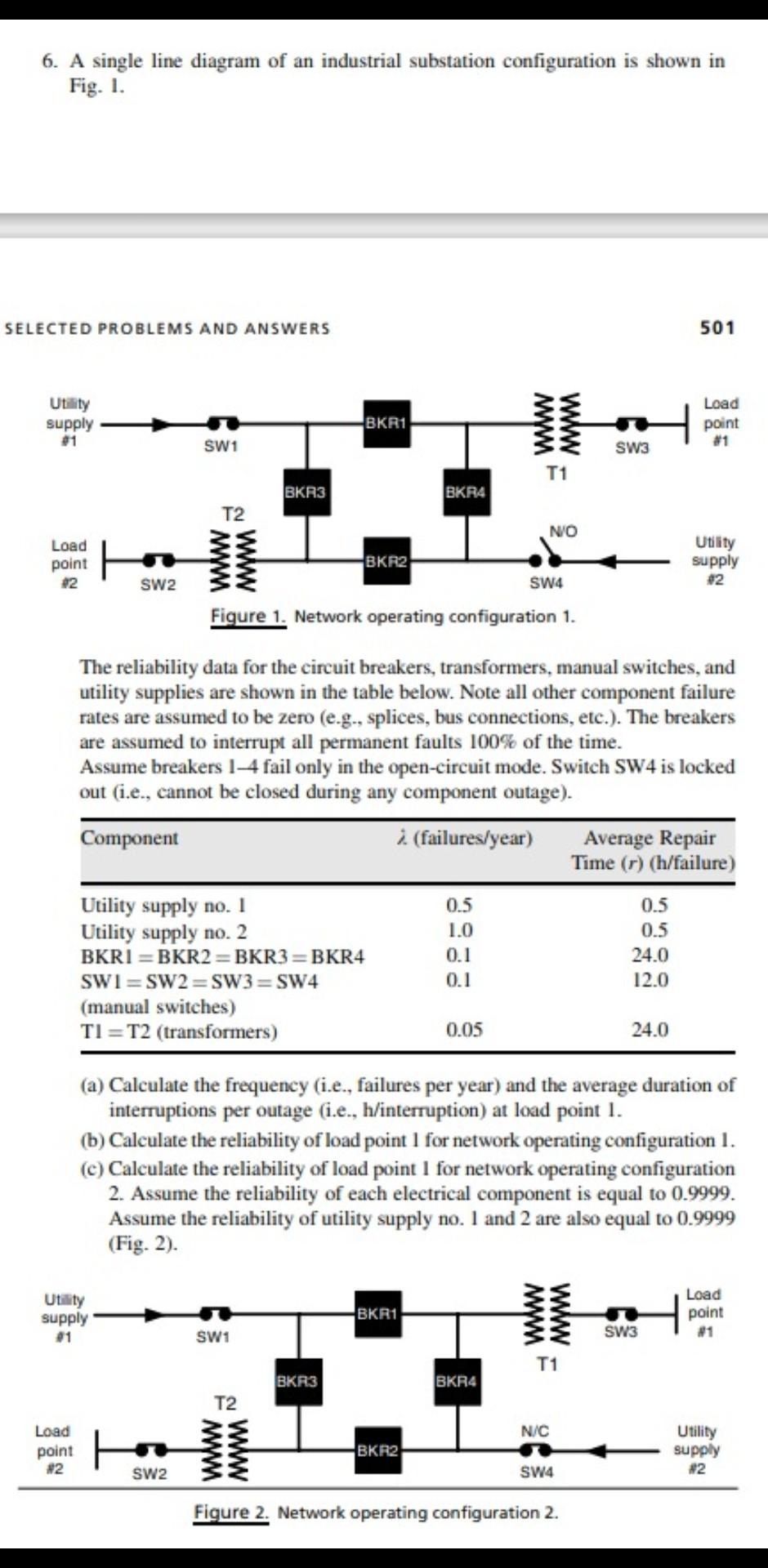 Solved 6. A single line diagram of an industrial substation | Chegg.com