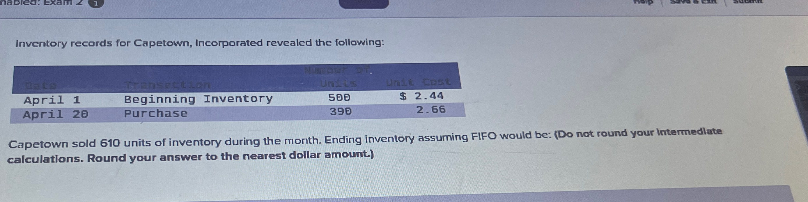 Solved Inventory records for Capetown, Incorporated revealed | Chegg.com