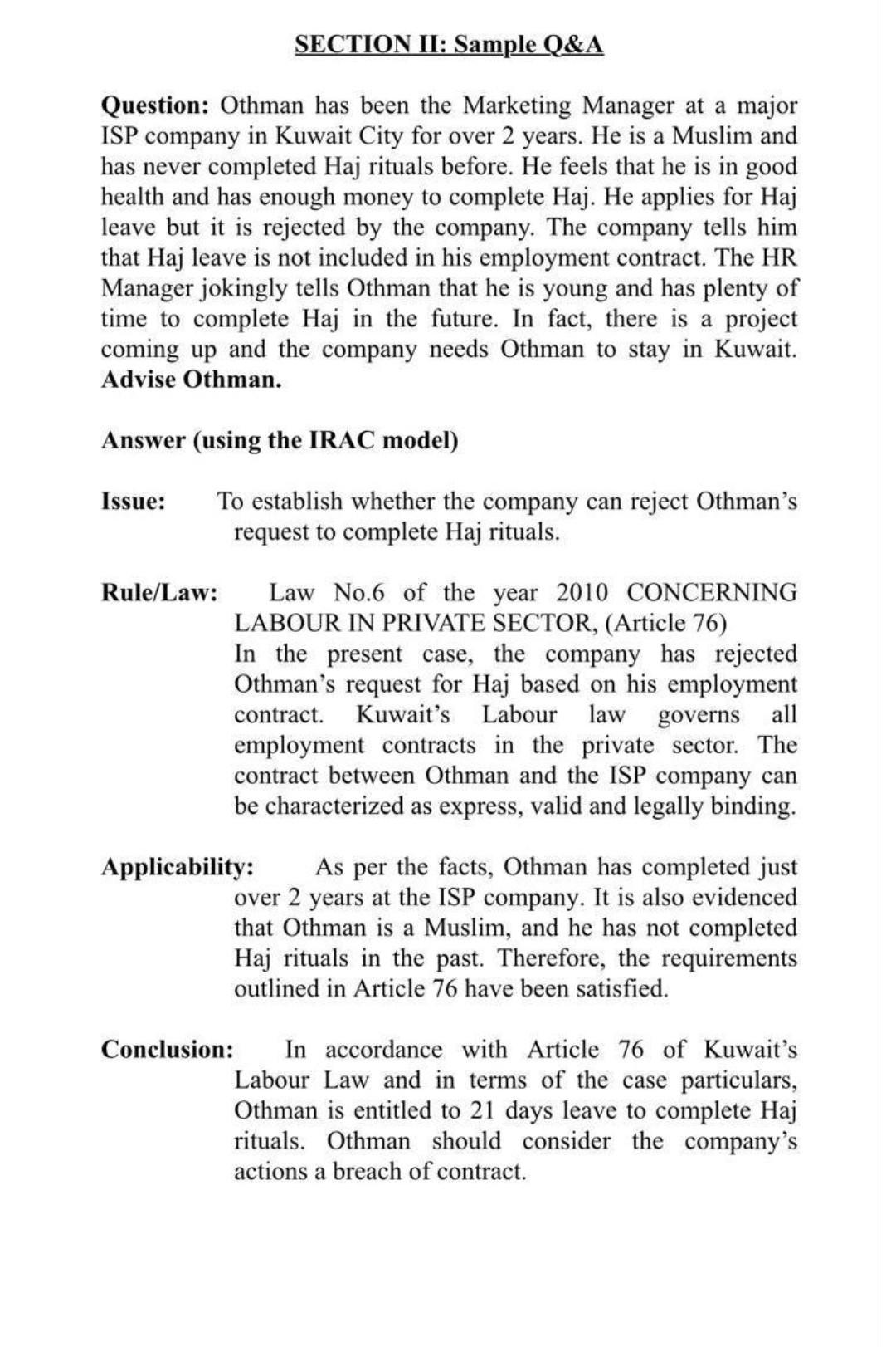 Solved Solve the following case studies using the IRAC | Chegg.com