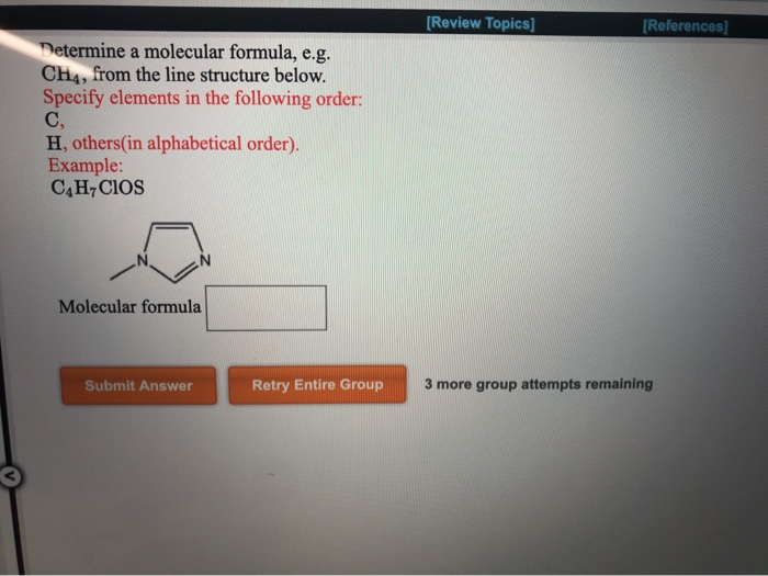 Solved Review Topics] Refe Determine a molecular formula, | Chegg.com