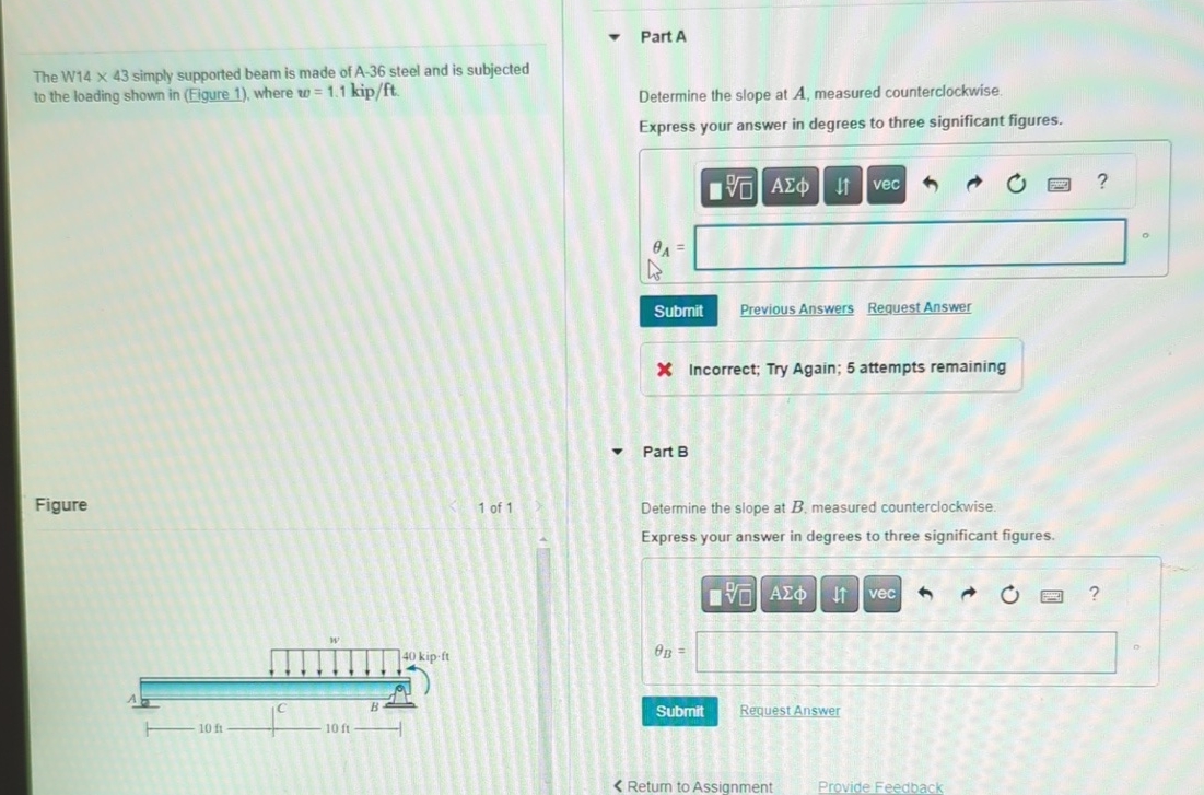 The W14 ×43 ﻿simply supported beam is made of A-36 | Chegg.com
