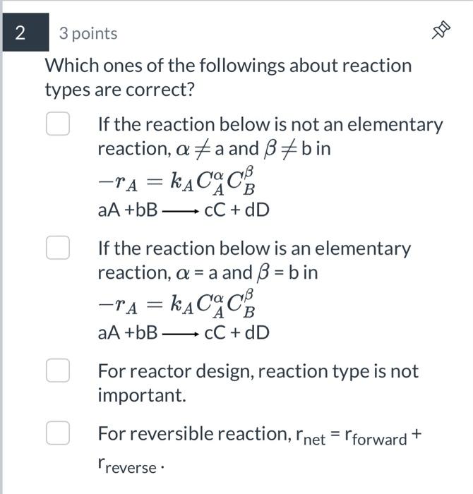 Solved 4 3 points The design equation of CSTR is an | Chegg.com