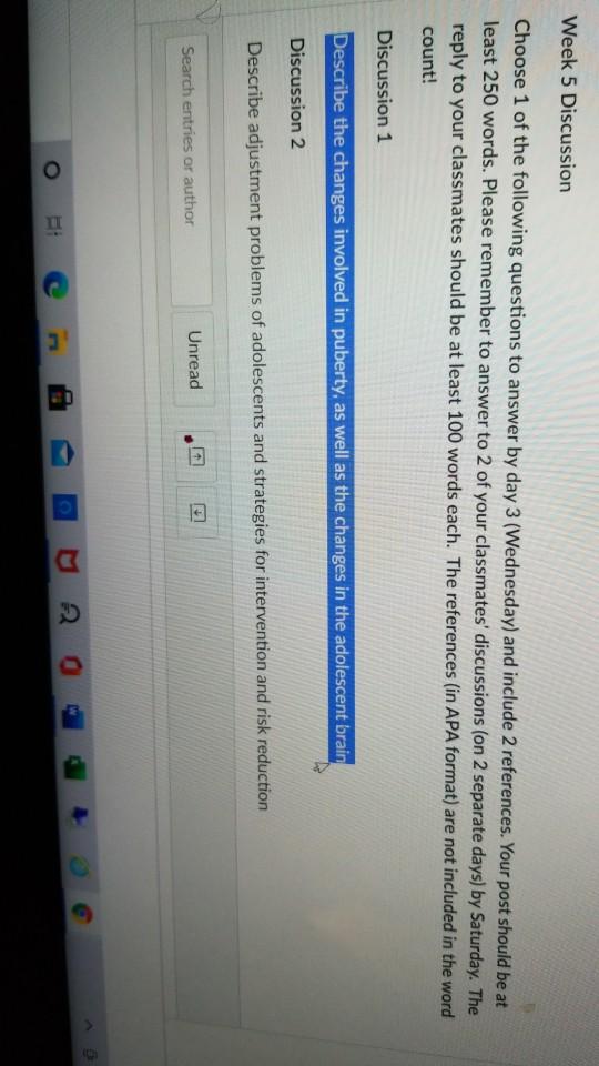 Solved Week 5 Discussion Choose 1 of the following questions | Chegg.com