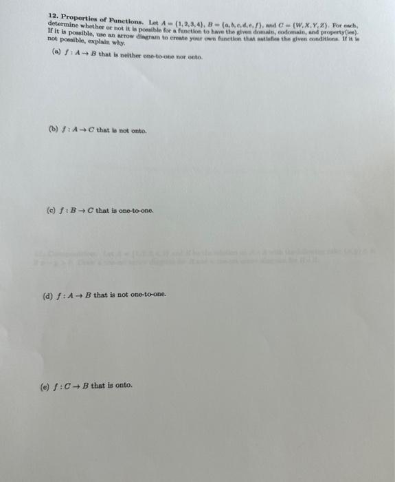 Solved 12. Properties of Functions. Let | Chegg.com