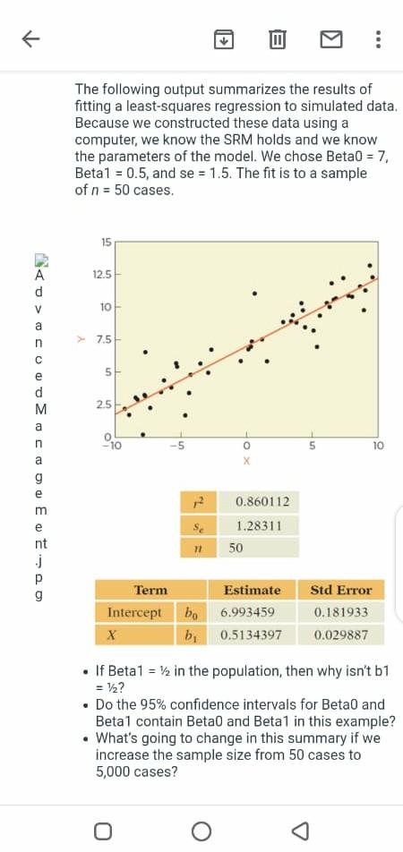 Solved 1 The following output summarizes the results of | Chegg.com