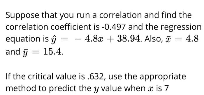 Solved Suppose that you run a correlation and find the | Chegg.com