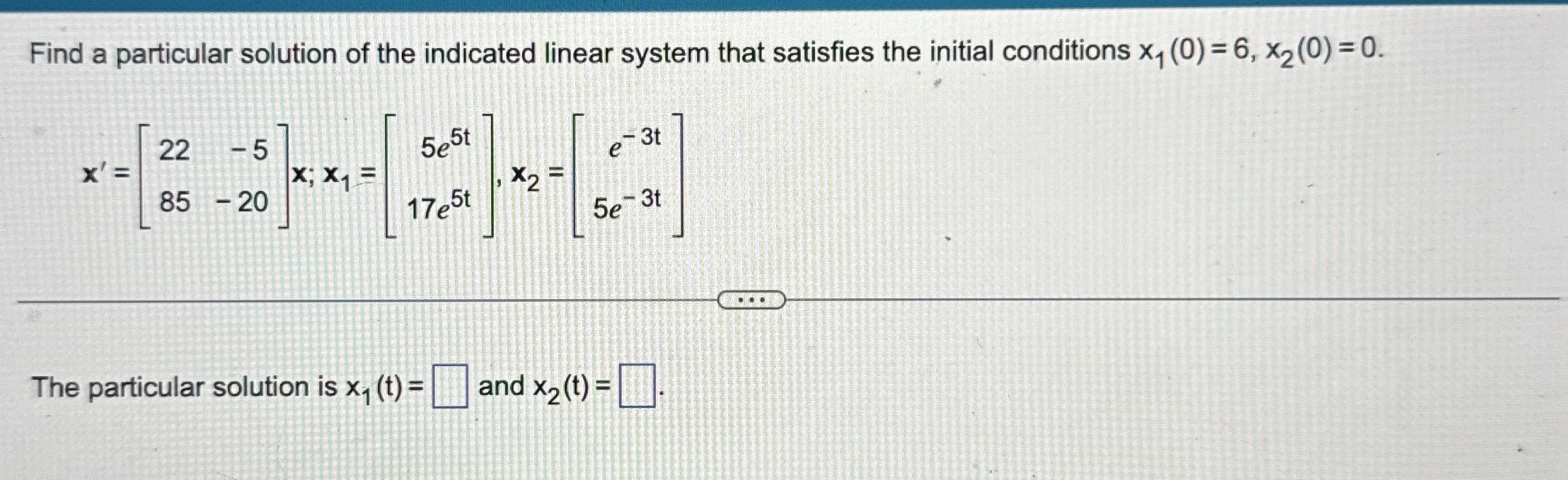 Solved Find a particular solution of the indicated linear | Chegg.com