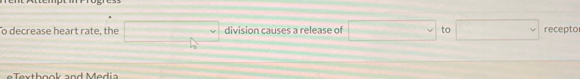 Solved to decrease heart rate, the ﻿division causes a | Chegg.com