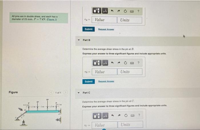 Solved All pins are in double shear, and each has al | Chegg.com