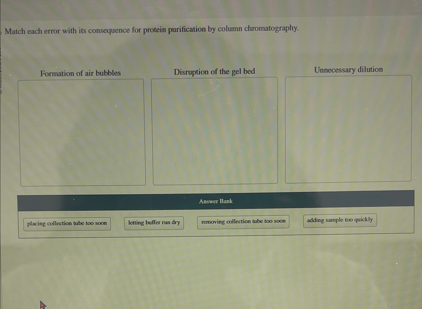Solved Match each error with its consequence for protein | Chegg.com