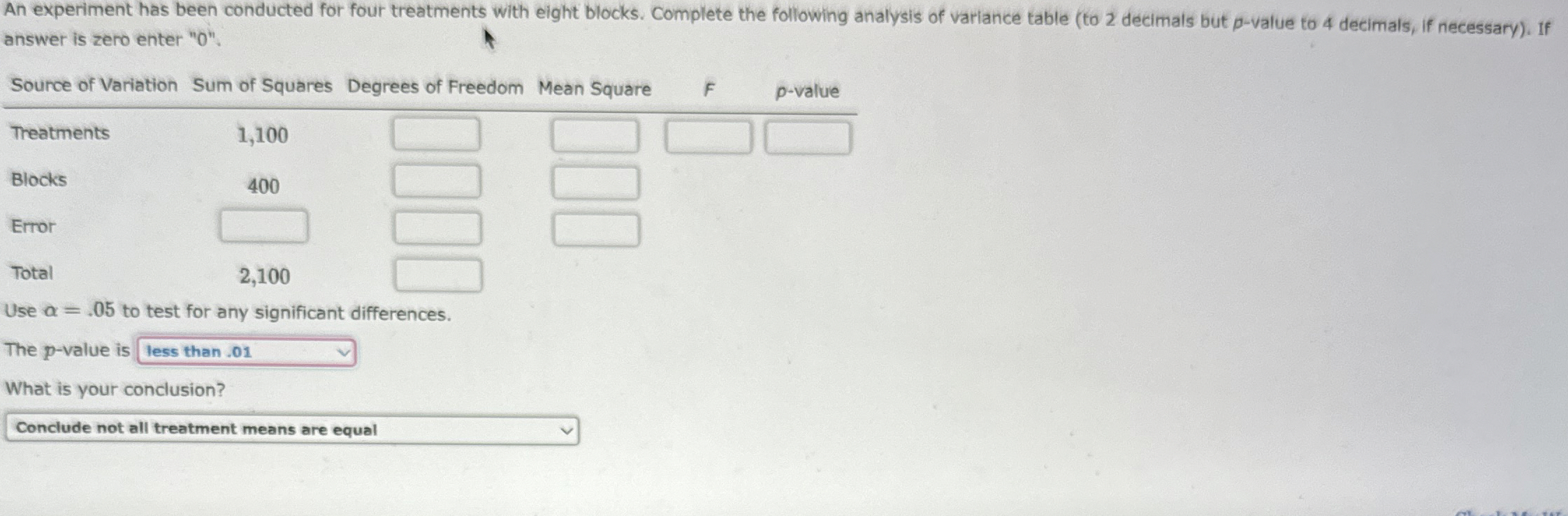 Solved How to solve An experiment has been conducted for | Chegg.com