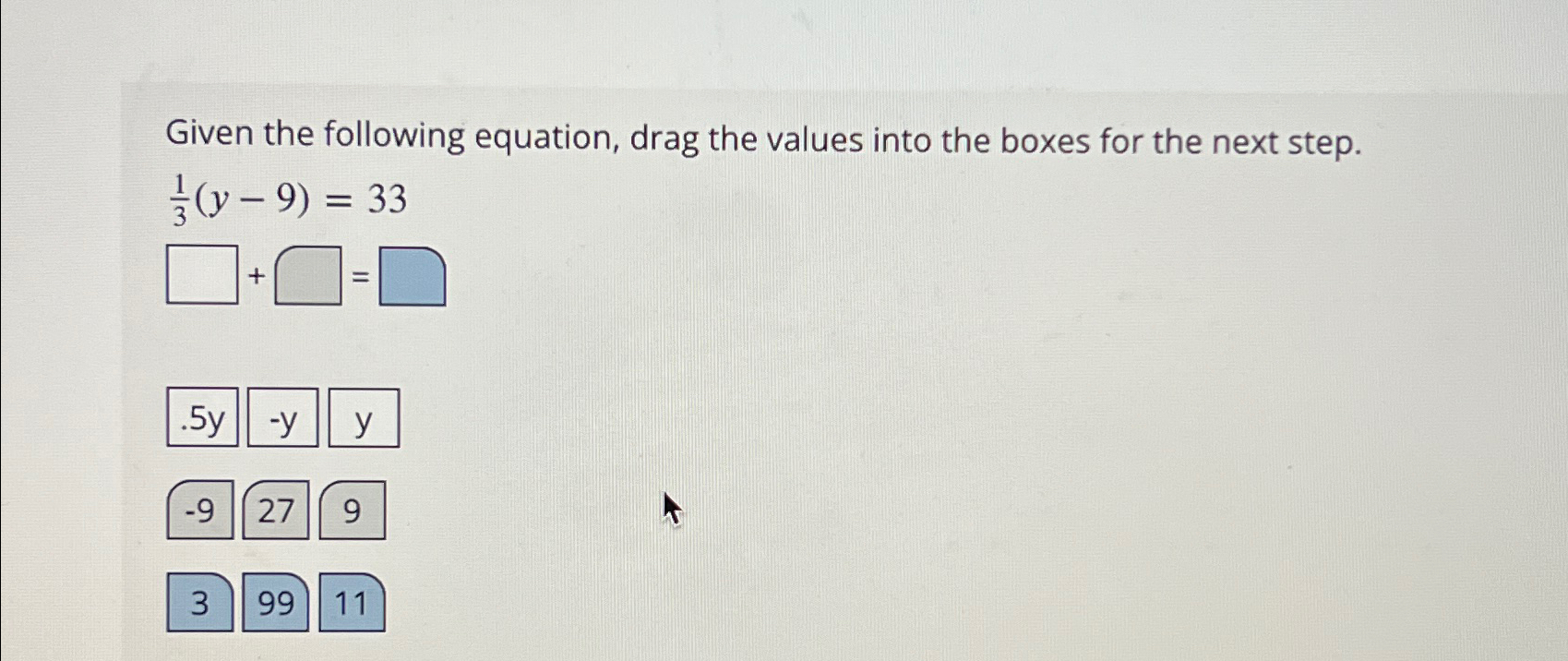 Solved Given the following equation, drag the values into | Chegg.com