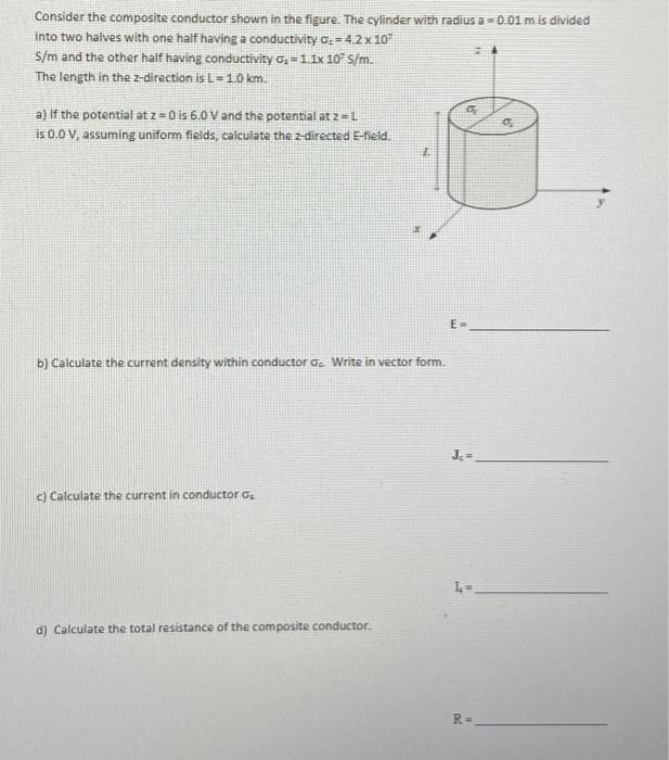 Solved Consider the composite conductor shown in the figure. | Chegg.com