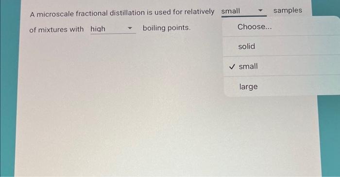 Solved A microscale fractional distillation is used for | Chegg.com