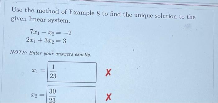 Solved Use the method of Example 8 to find the unique | Chegg.com