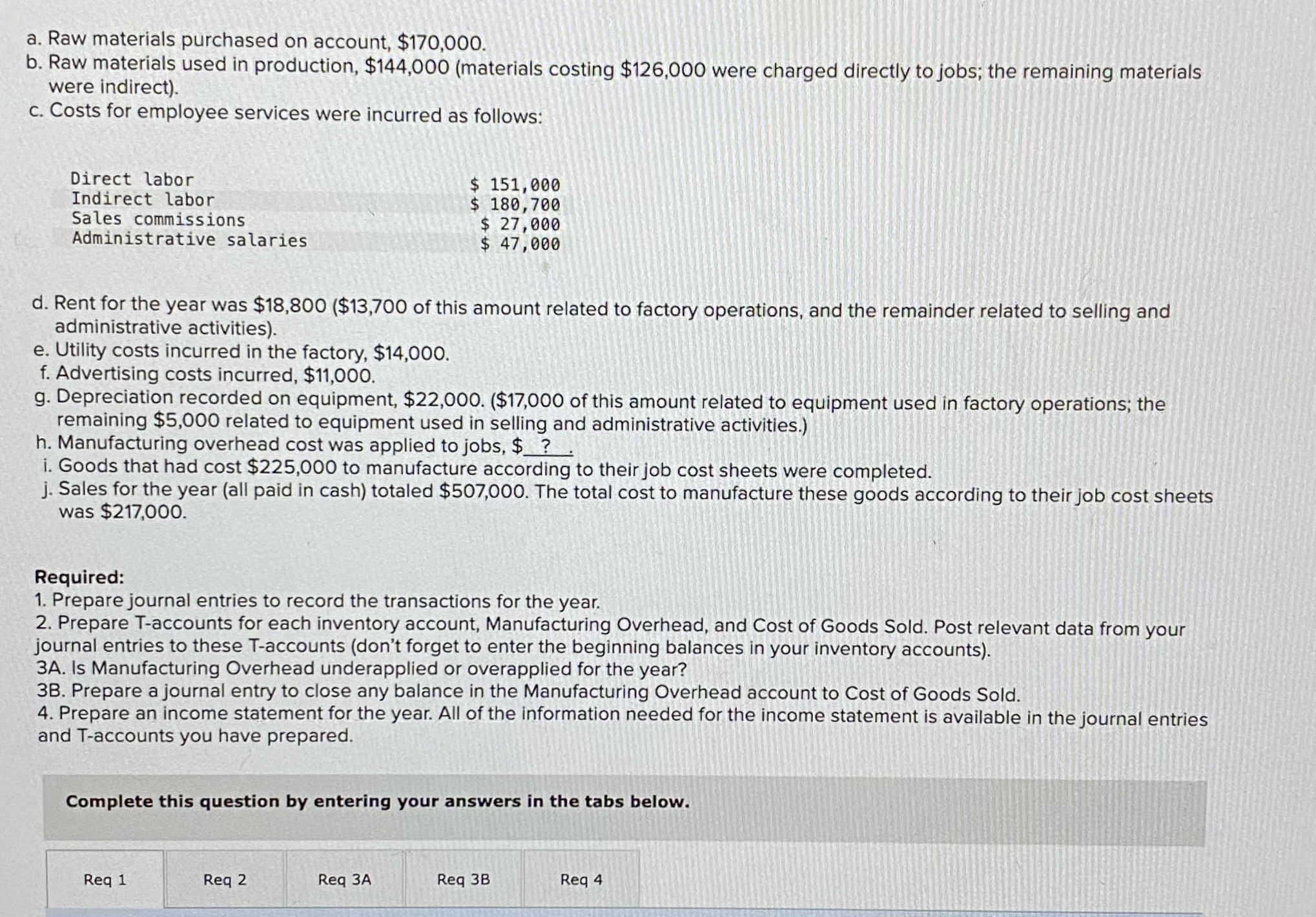 Solved a. ﻿Raw materials purchased on account, $170,000.b. | Chegg.com