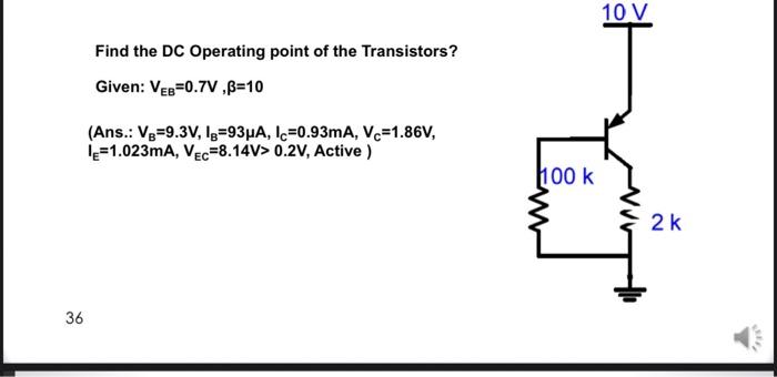 Solved Find the DC Operating point of the Transistors? | Chegg.com