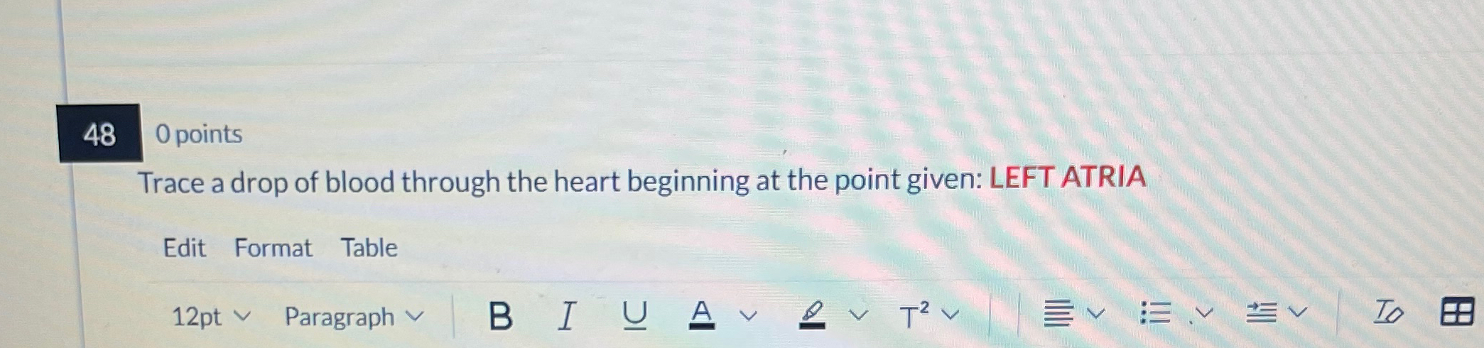 Solved Trace a drop of blood through the heart beginning at | Chegg.com