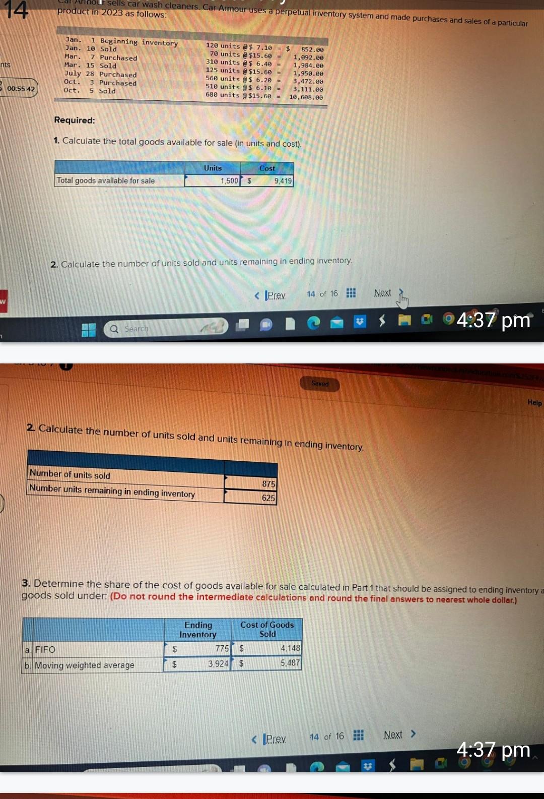 Solved Required: 1. Calculate the total goods available for | Chegg.com