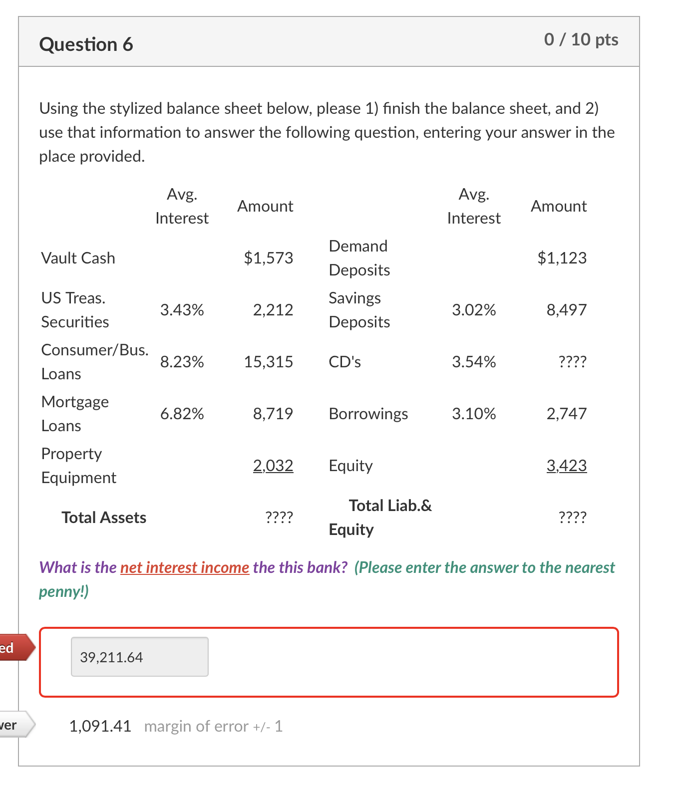 Solved Question 6Using the stylized balance sheet below, | Chegg.com