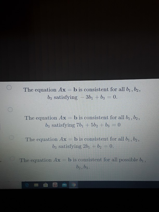Solved Question 1 (4 points) Determine if the equation Ax=b | Chegg.com