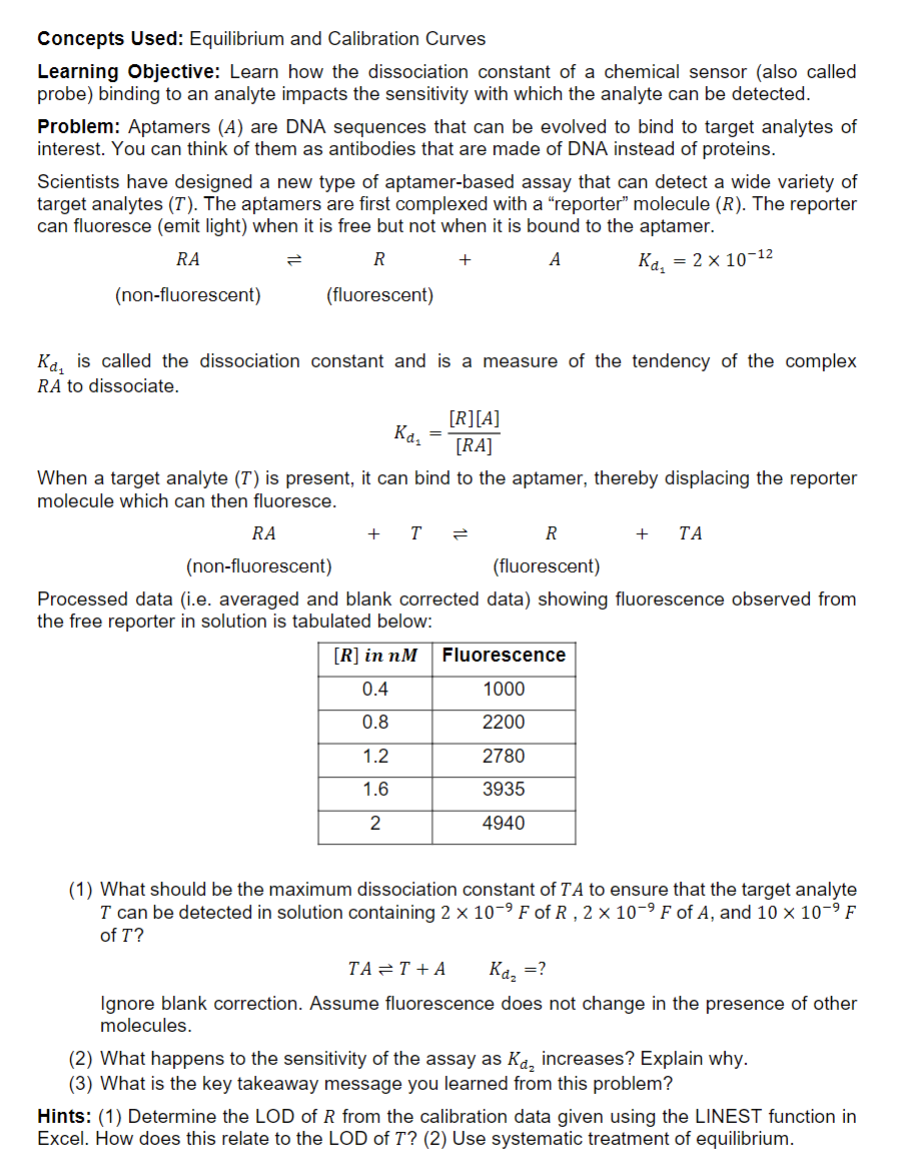 Solved Concepts Used: Equilibrium and Calibration | Chegg.com