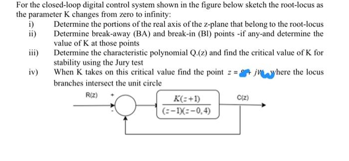 For the closed-loop digital control system shown in | Chegg.com