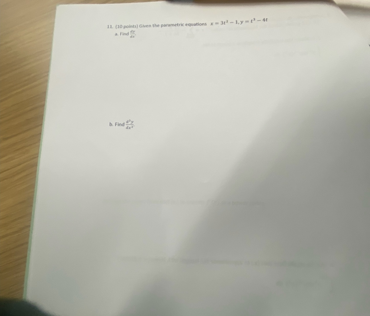 Solved (10 ﻿points) ﻿Given the parametric equations | Chegg.com