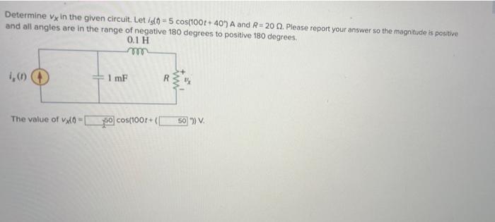 Solved Determine vx in the given circuit. Let | Chegg.com