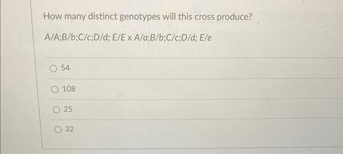 Solved How many distinct genotypes will this cross produce? | Chegg.com