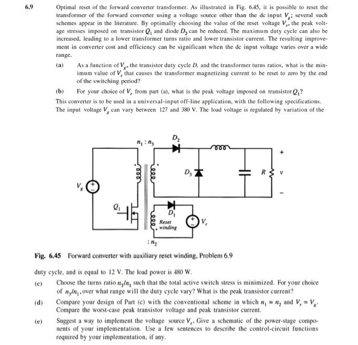 6.9 Optimal reset of the forward converter | Chegg.com